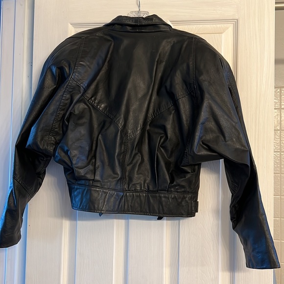 Jackets & Coats | Vintage Womans Cropped Black Leather Jacket | Poshmark